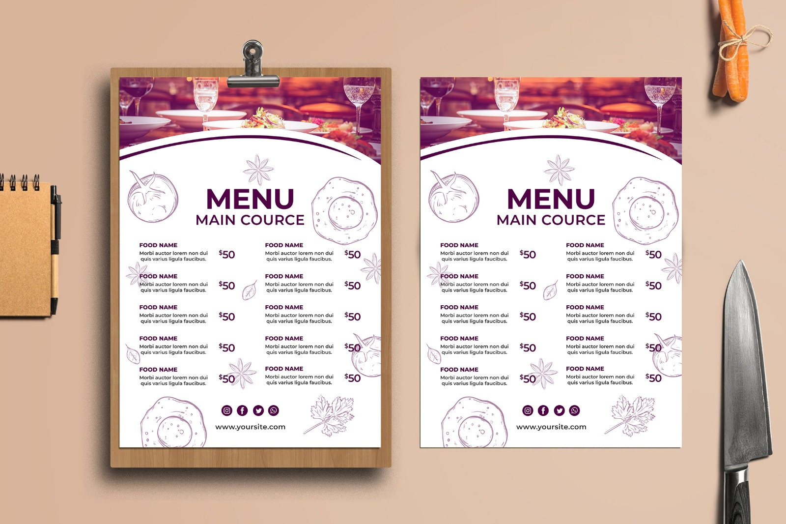 Restaurant menu card Design by Digital Crowd Agency on Dribbble