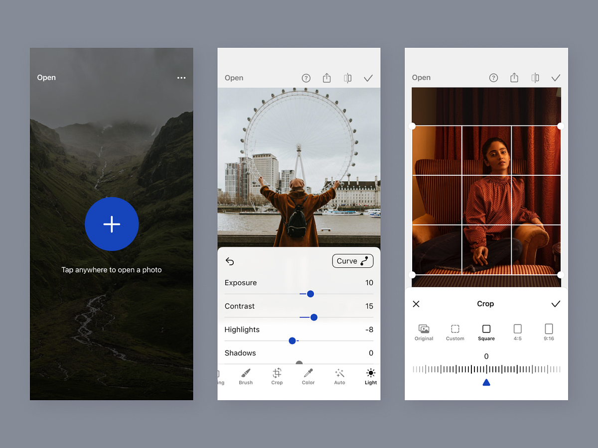 Photo Editor Mobile Application by Igor Nebesnyy on Dribbble
