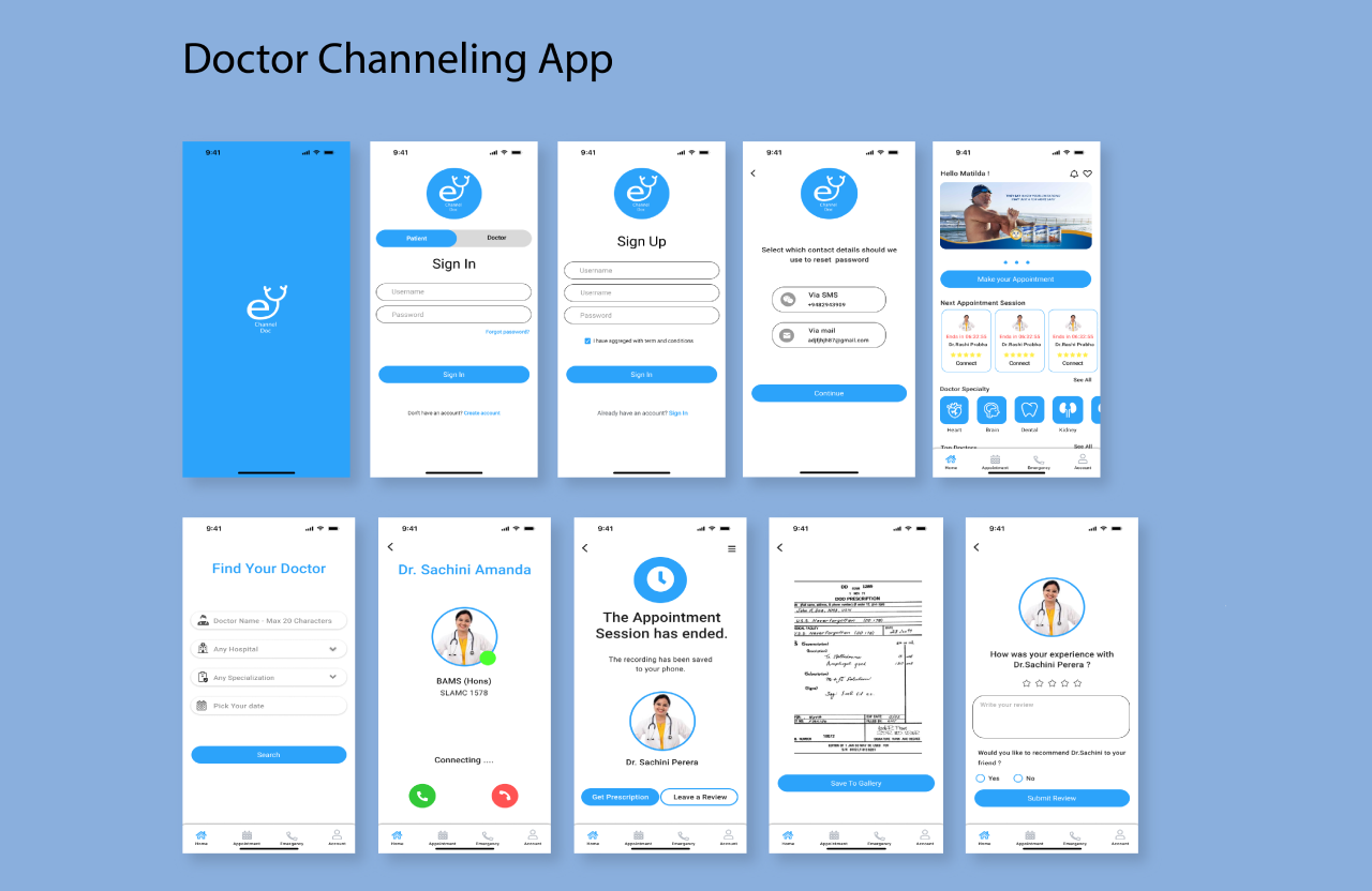 E- Channeling App by Medhavi Jayasinghe on Dribbble