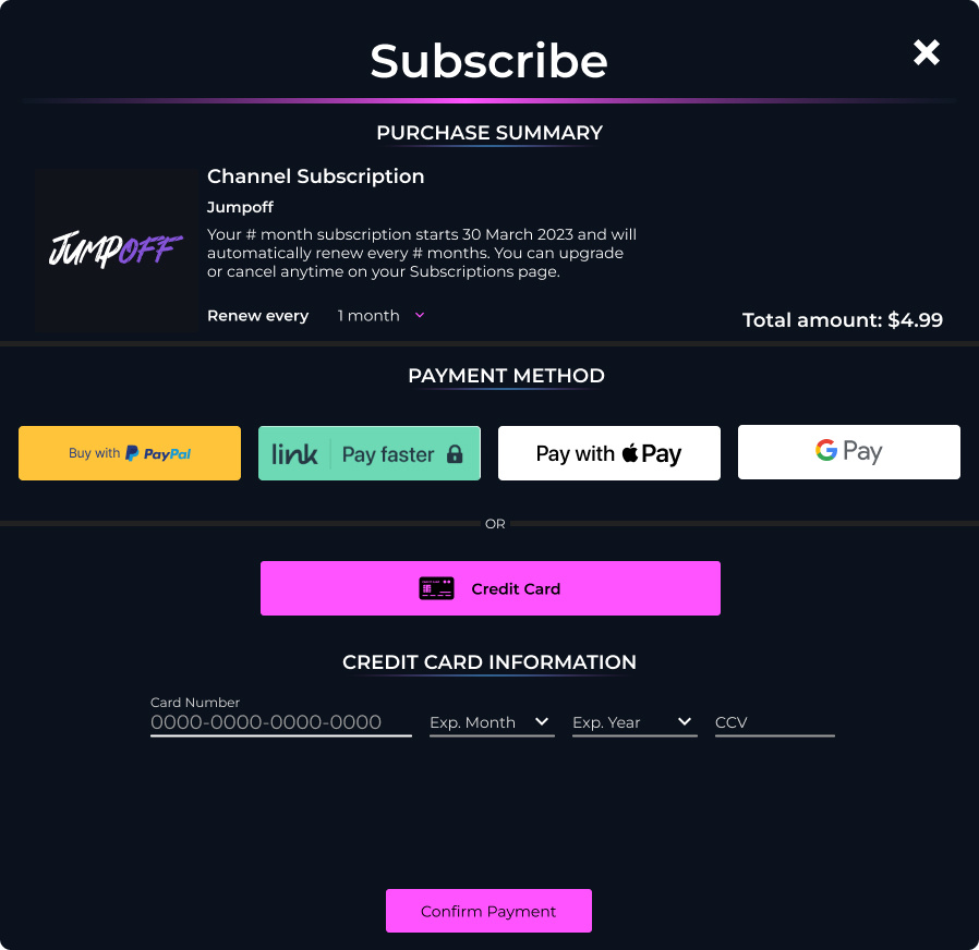 Subscribe - Channel Subscription Modal by Marko Aleksic on Dribbble
