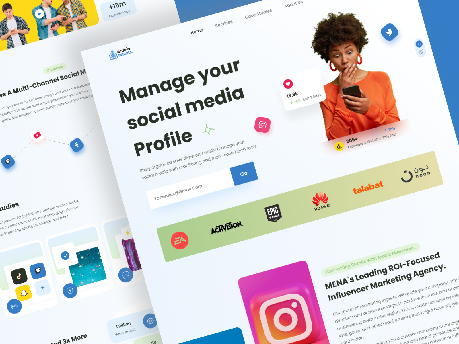 Manage Your Social Profiles by Taher on Dribbble