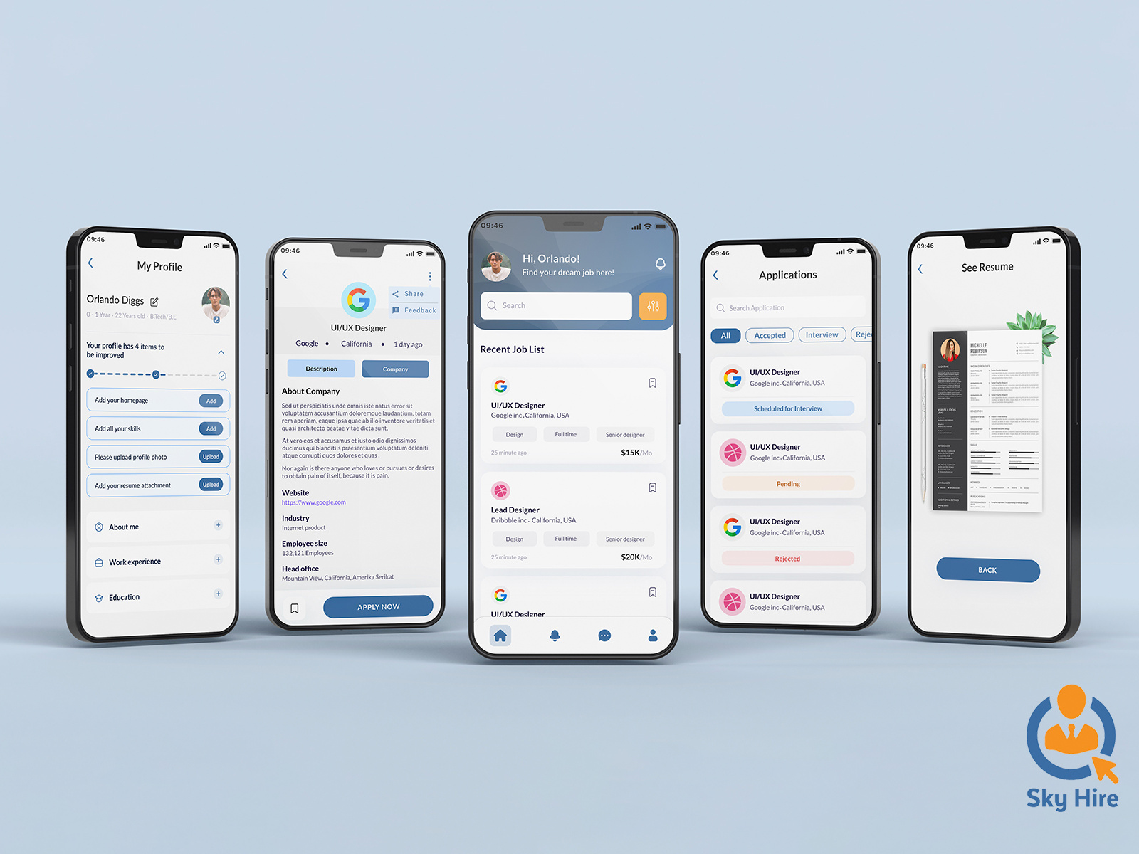 App Design For Sky Hire (Job Search) App by Skywave Info Solutions on ...