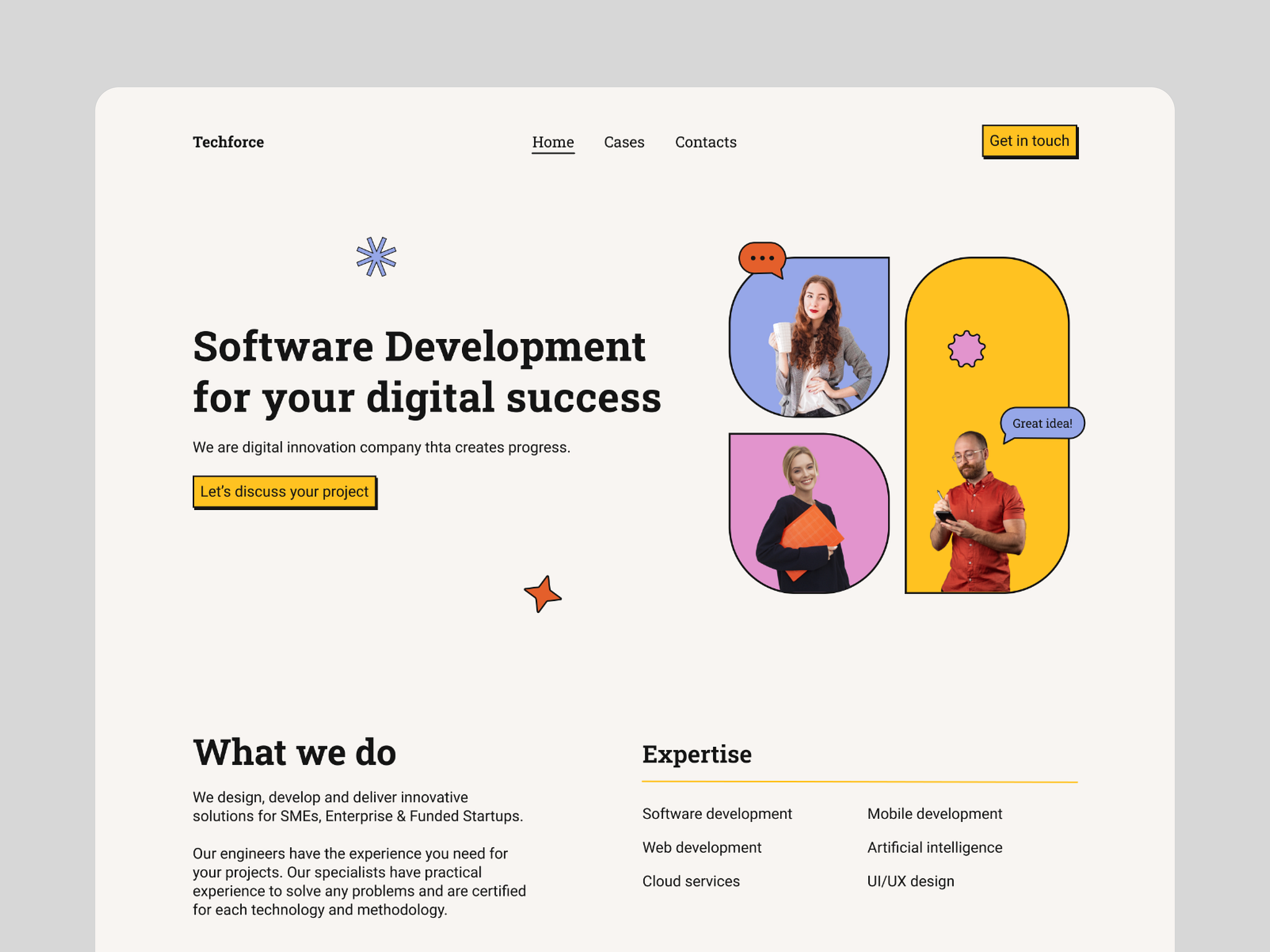 Software development agency website by Anna Kazak on Dribbble