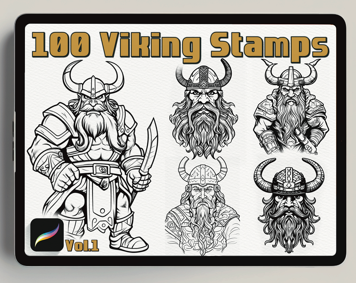 Norse Legends: A Collection of 100 Viking Stamps for Procreate by ...