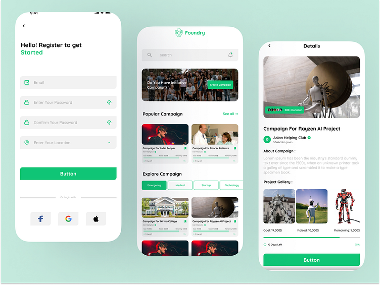 Foundry - Fund Rising App by Sparks To Ideas on Dribbble