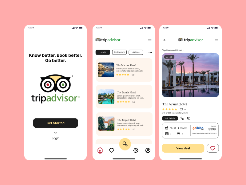 TripAdvisor Redesign by Souptik Sarkar on Dribbble