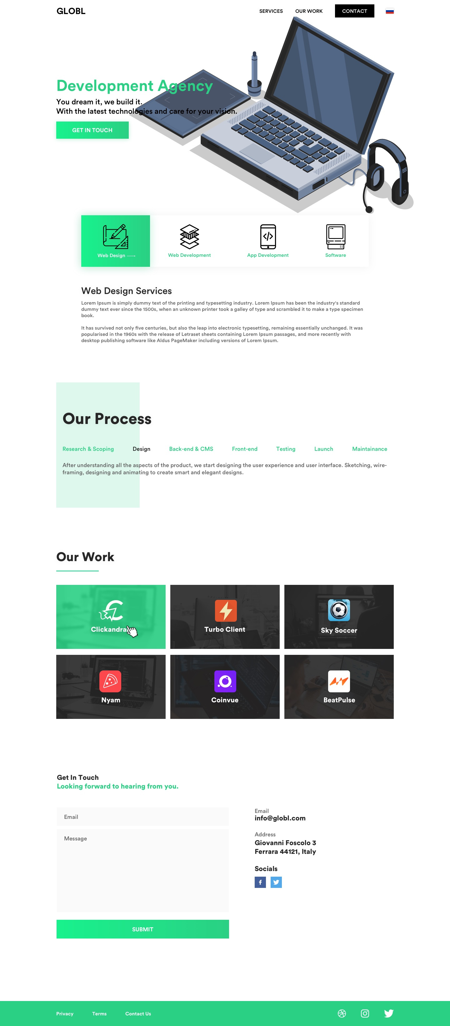 Globl - Development Agency Website by PixelVision Agency on Dribbble