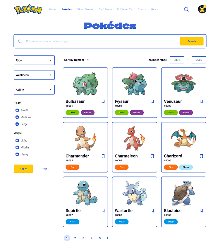 Pokédex: Web Version Redesign by Daria Sivova on Dribbble