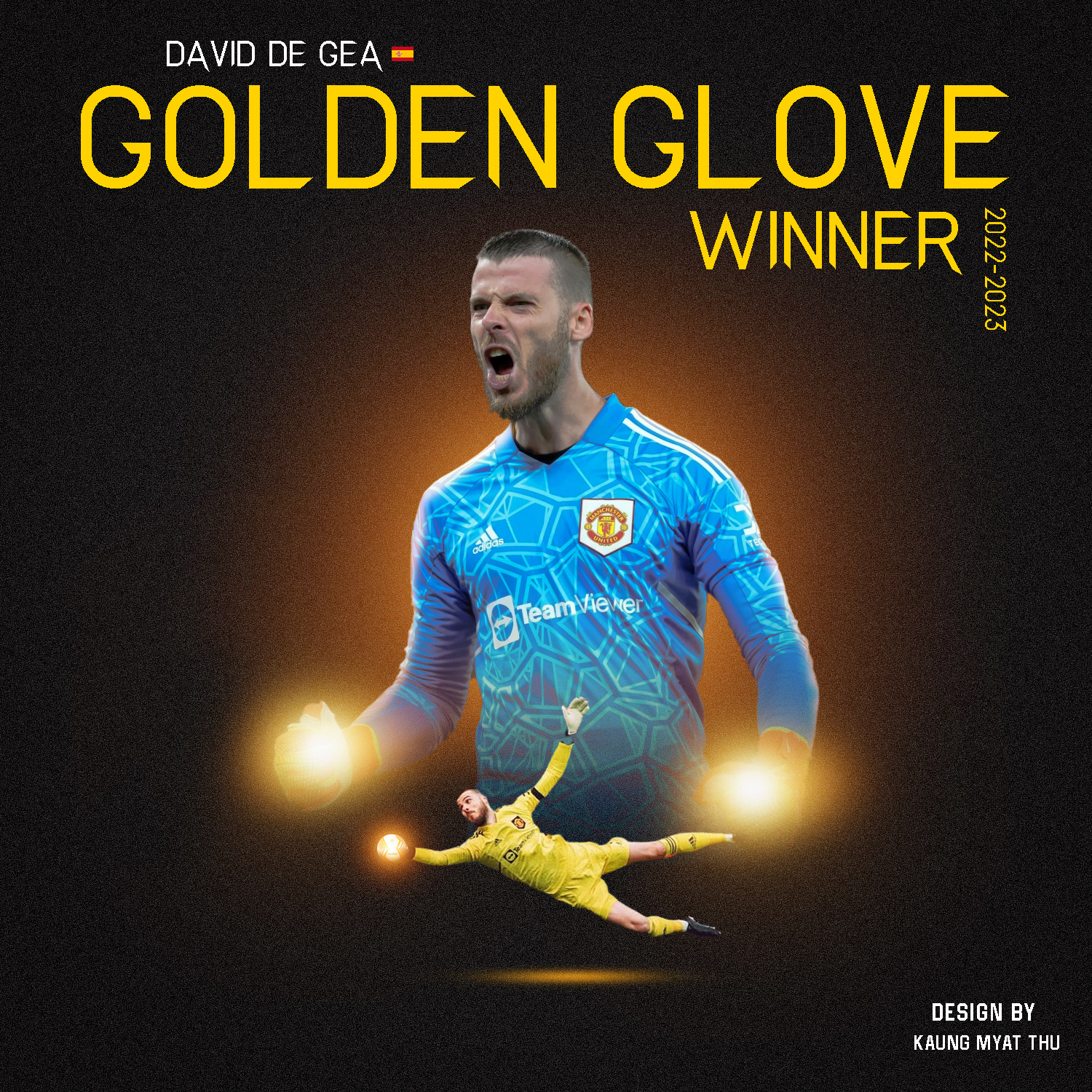 Sport poster design of David De Gea by Kaung Myat Thu on Dribbble