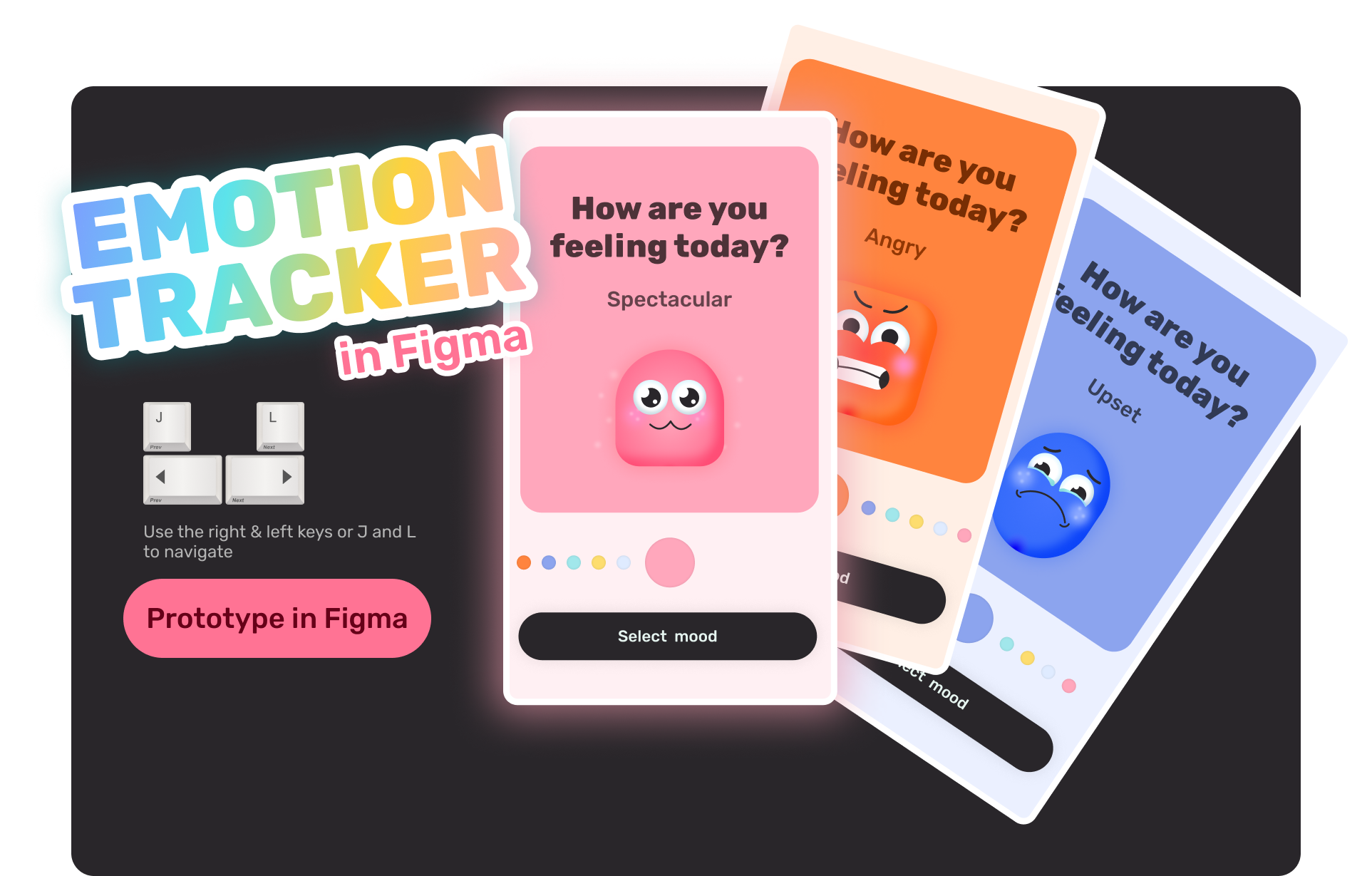 Mood tracker – Log your emotions #Interactive in Figma by Raz Rashid on ...