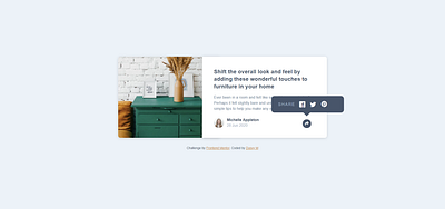 Article preview component by Dusvy_M on Dribbble