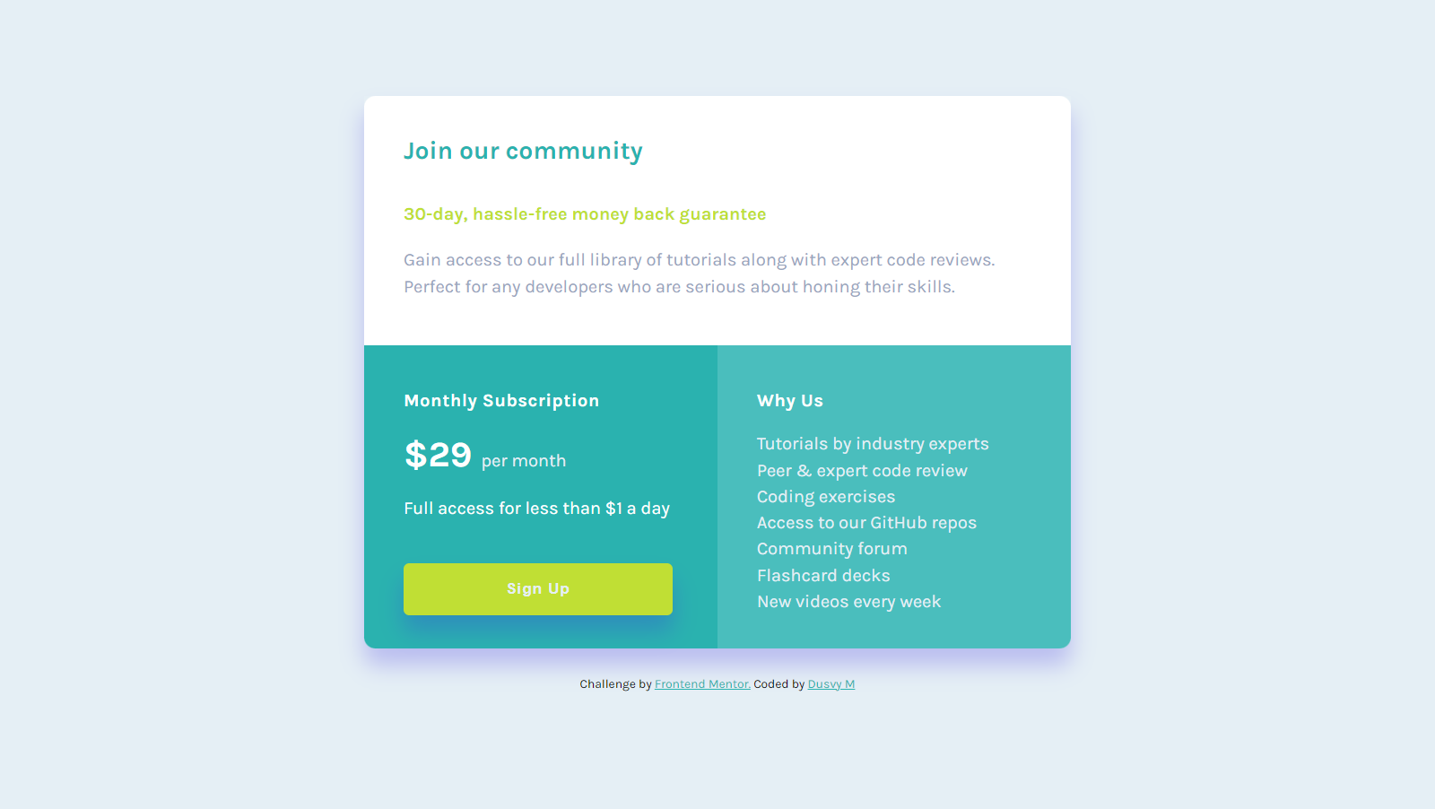Single Price Grid Component By Dusvy M On Dribbble