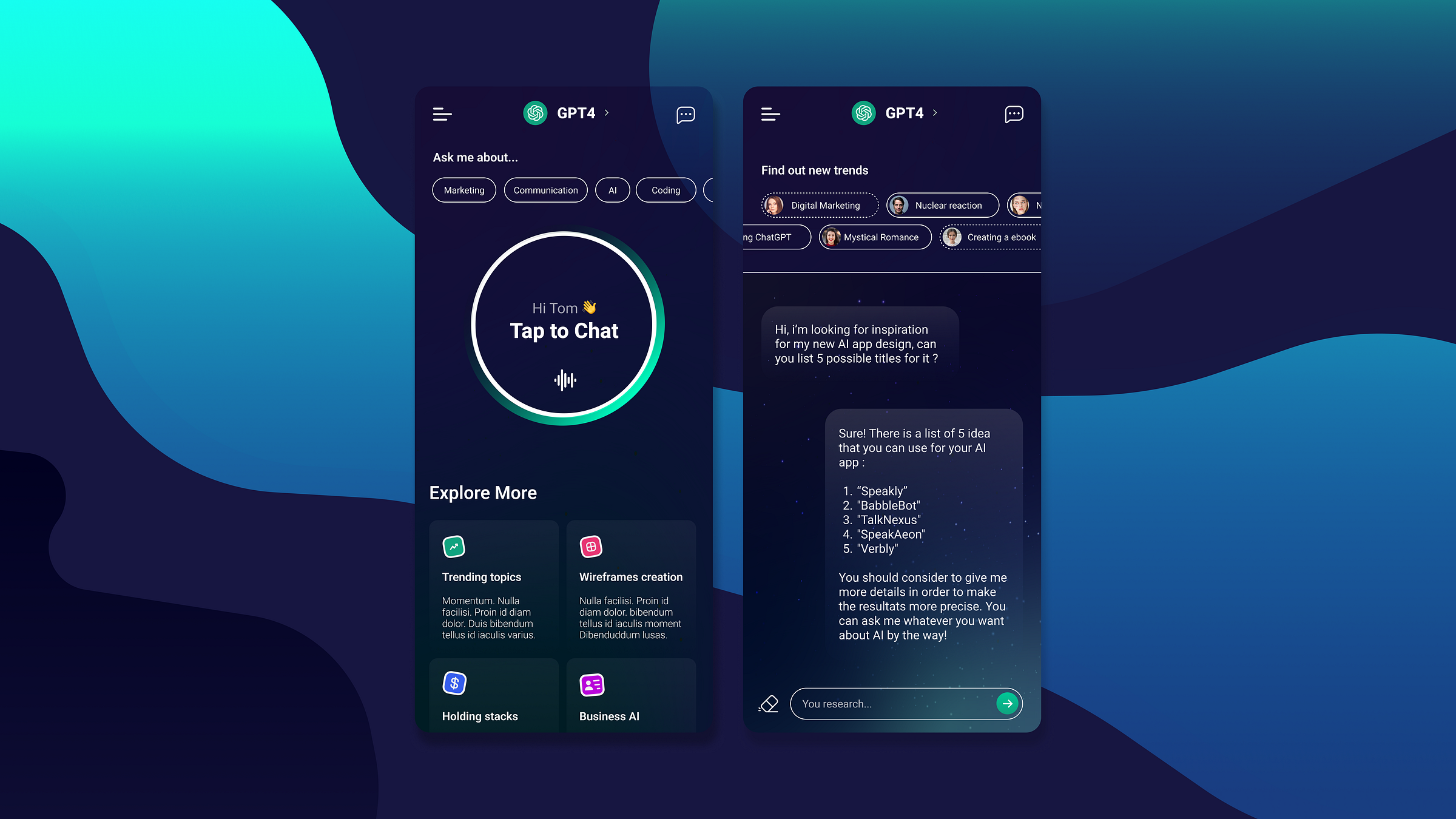 Speakly - AI chat Partner by Loïc BERNARD on Dribbble