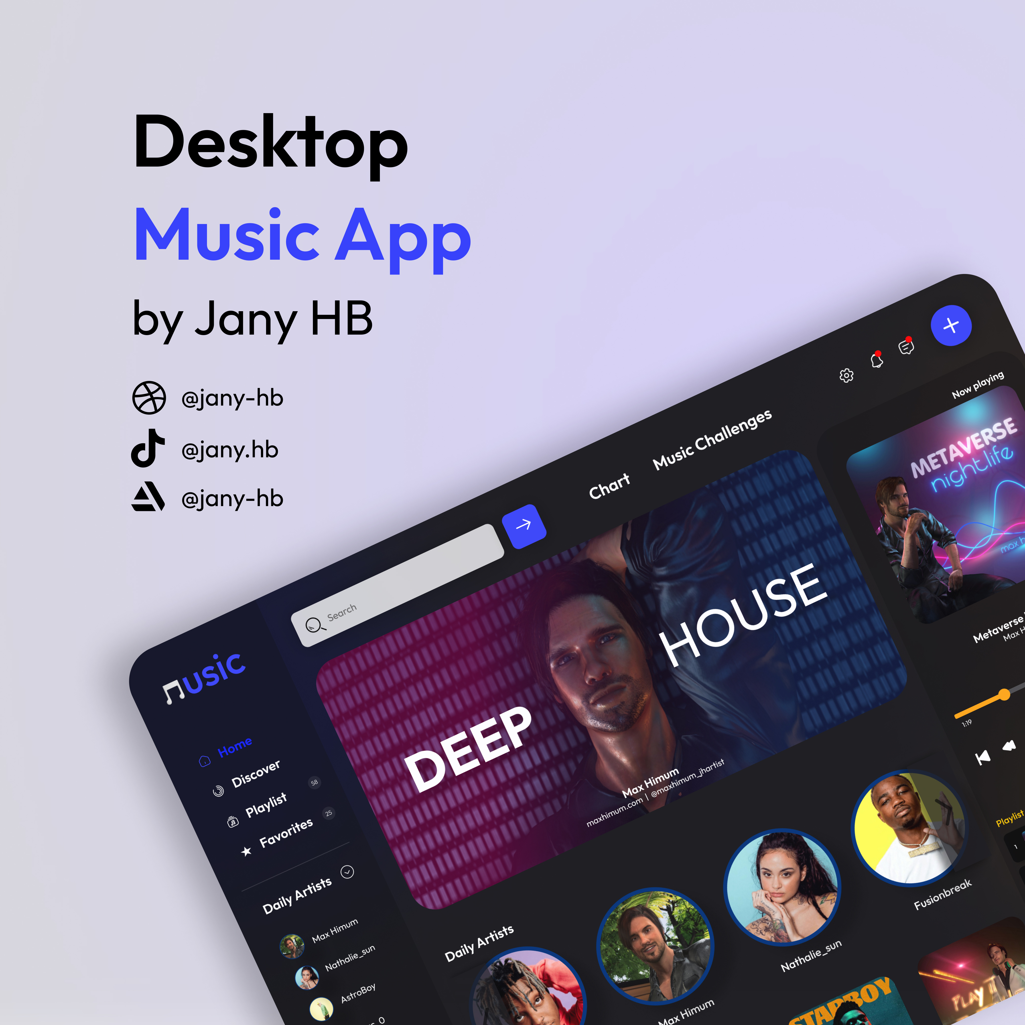 Desktop Music App UI by Jany on Dribbble