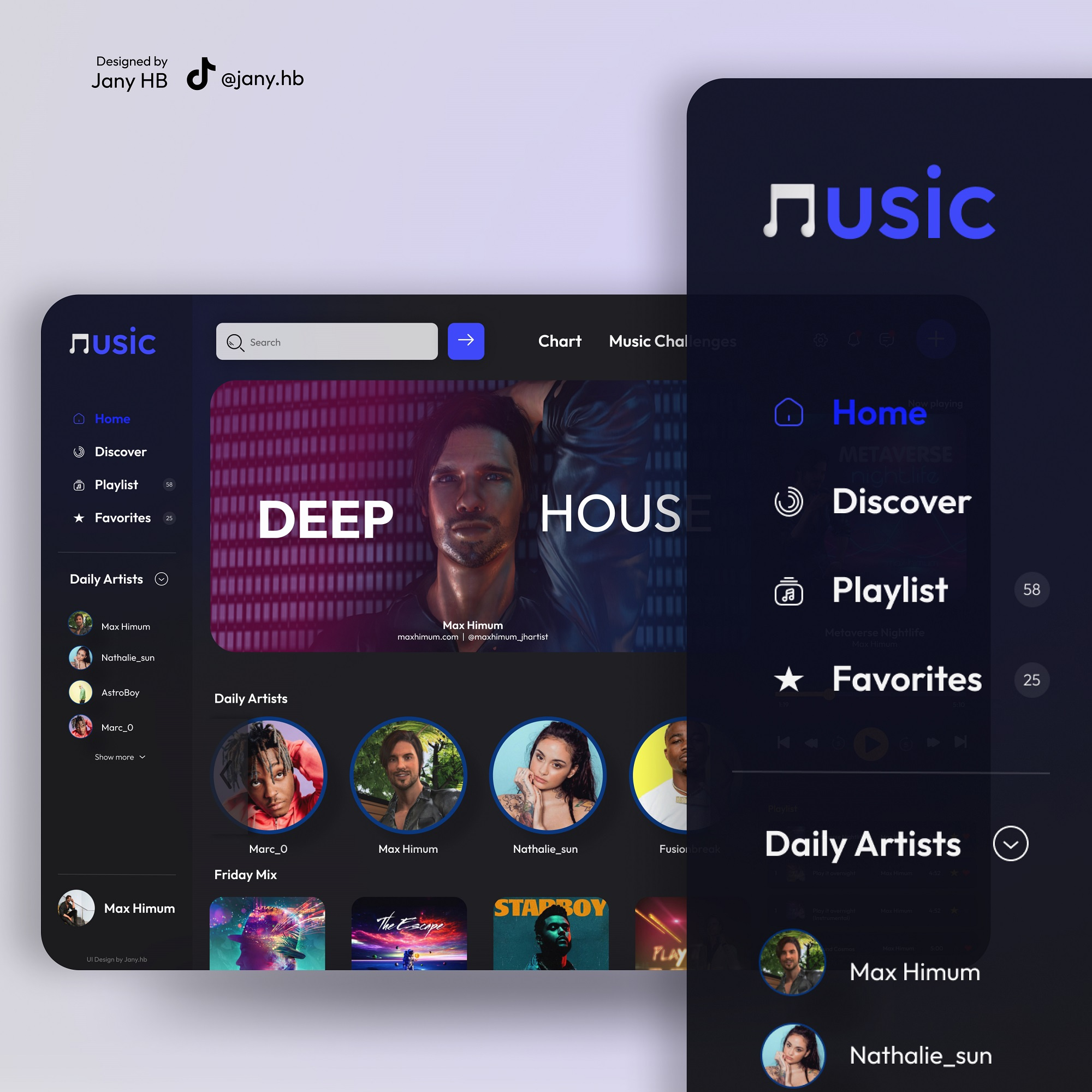Desktop Music App UI by Jany on Dribbble