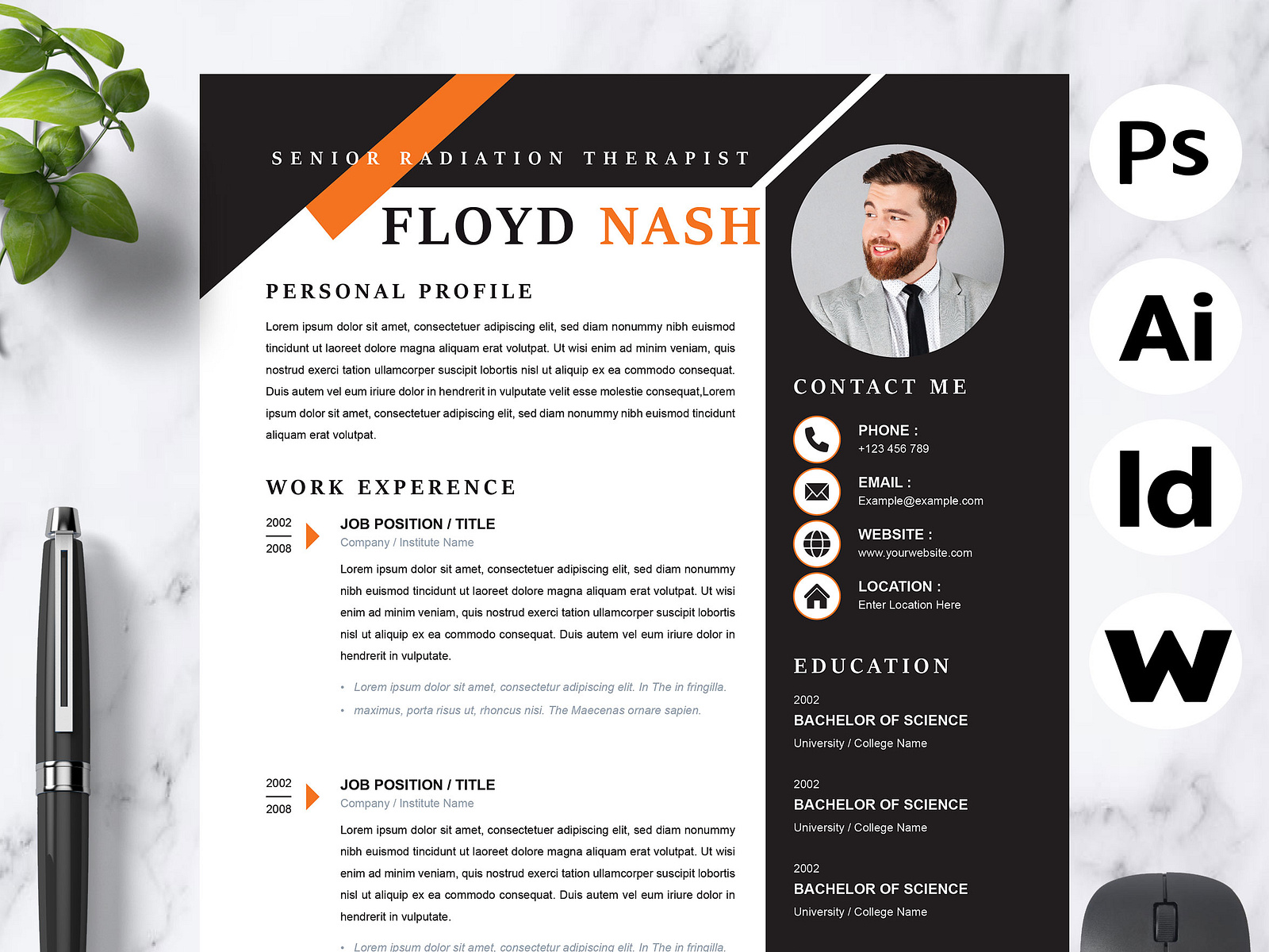 Senior Radiation Therapist Resume Template by Attractive Resume on Dribbble Senior Radiation Therapist Resume Template by Attractive Resume on Dribbble