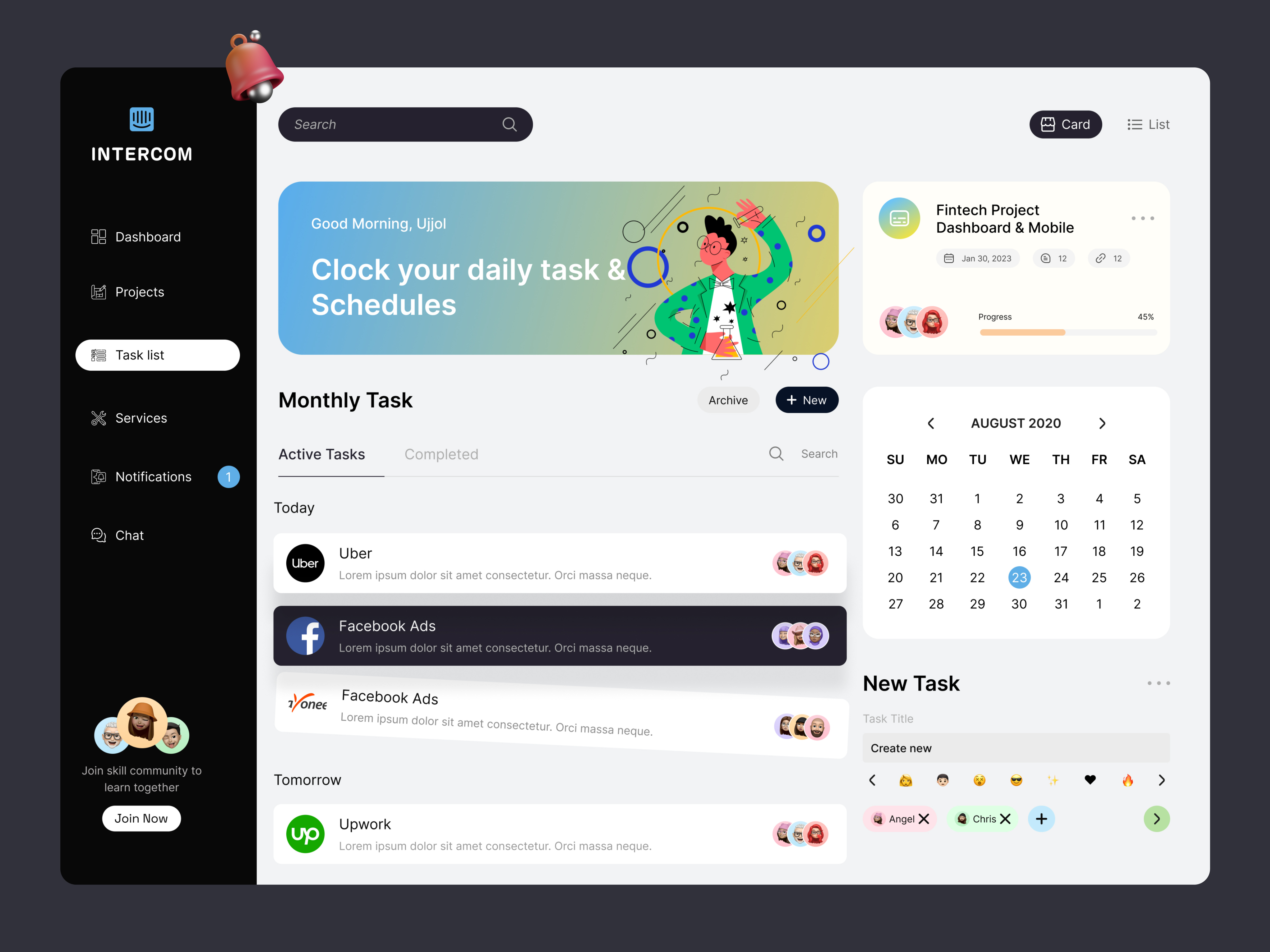 Daily Task Management Dashboard by Hasnu Ujjol for Mouse Potato Lab on ...