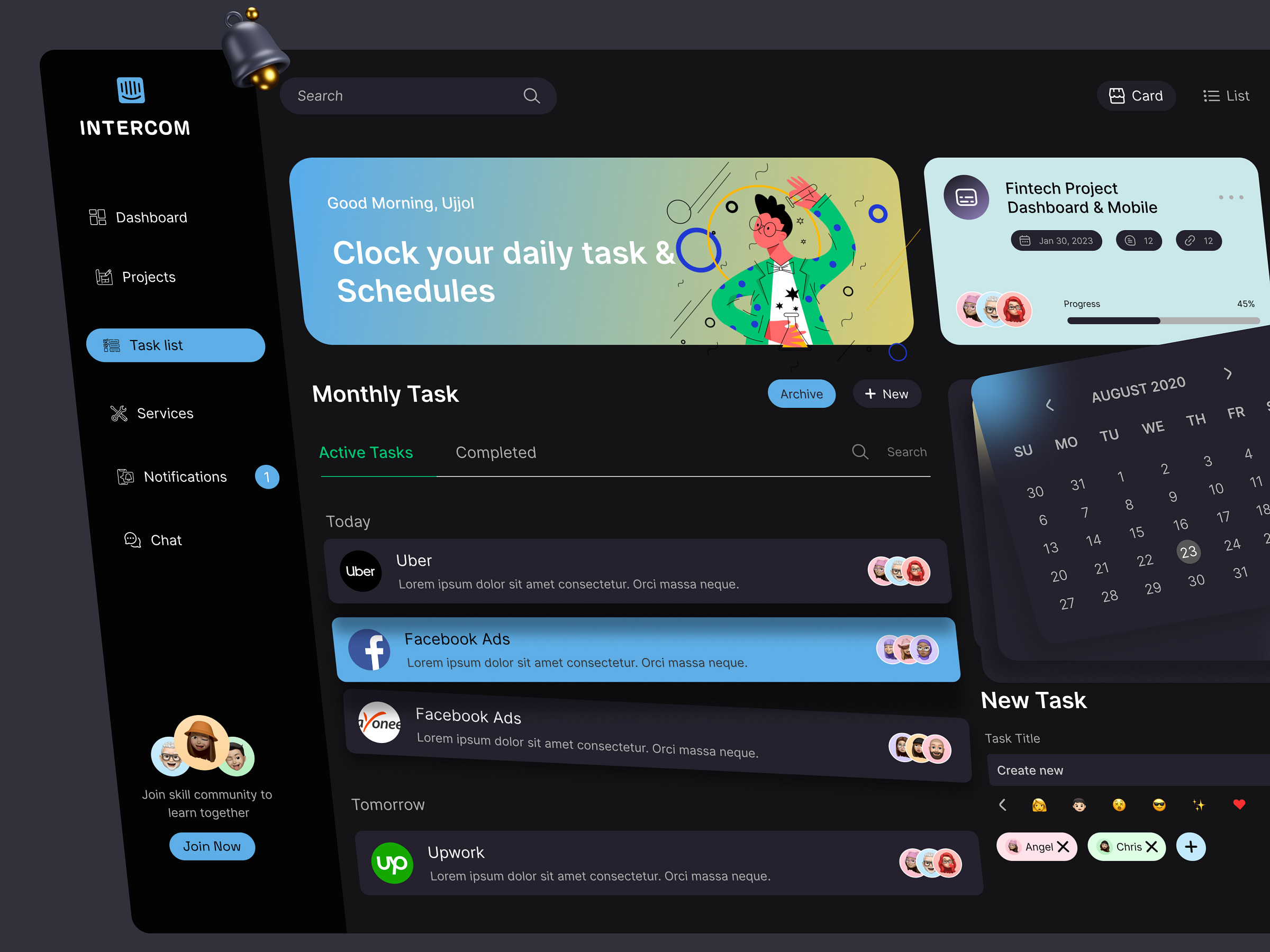 Daily Task Management Dashboard by Hasnur Alam Ujjol for Mouse Potato ...