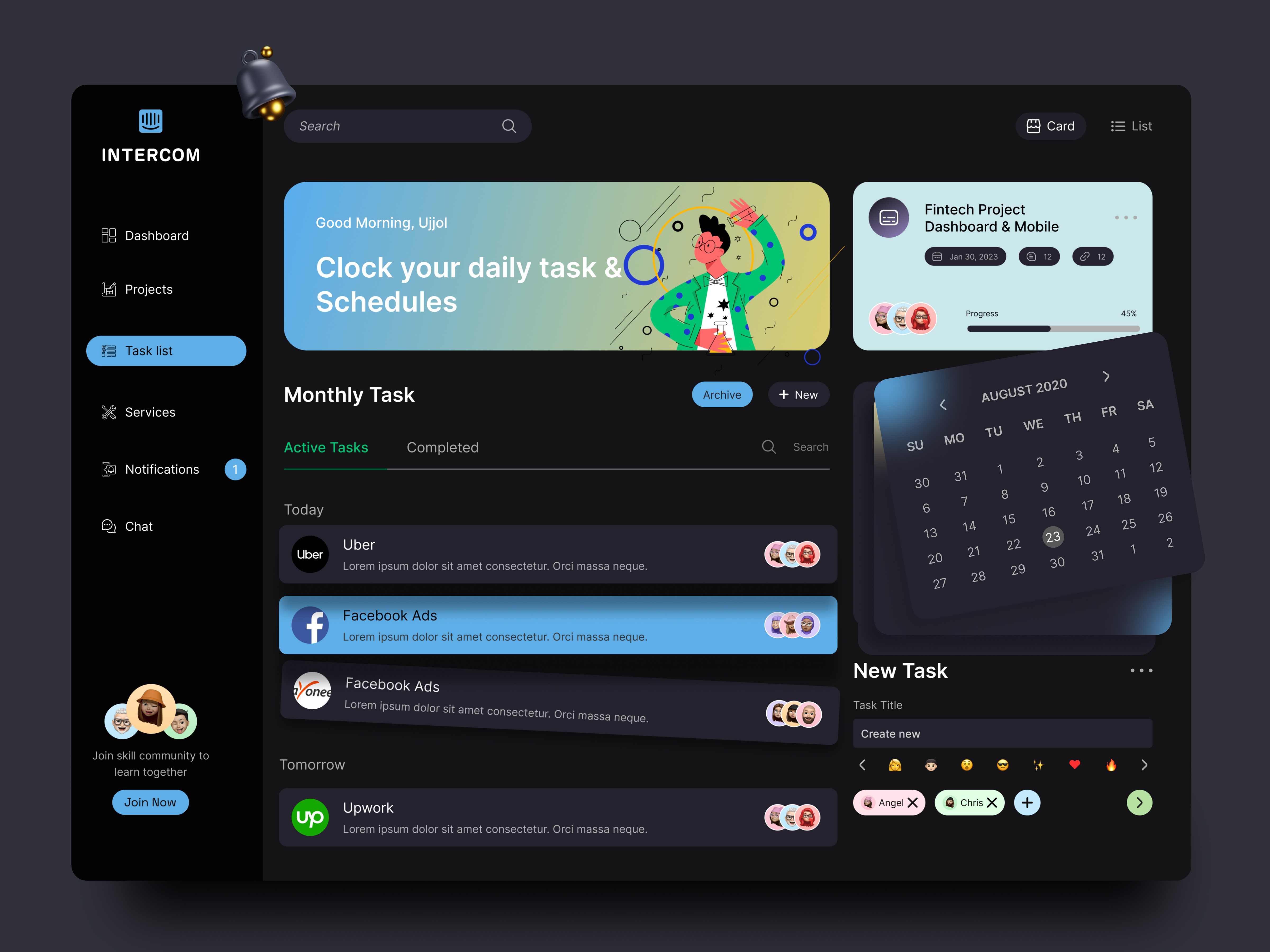 Daily Task Management Dashboard by Hasnu Ujjol for Mouse Potato Lab on ...