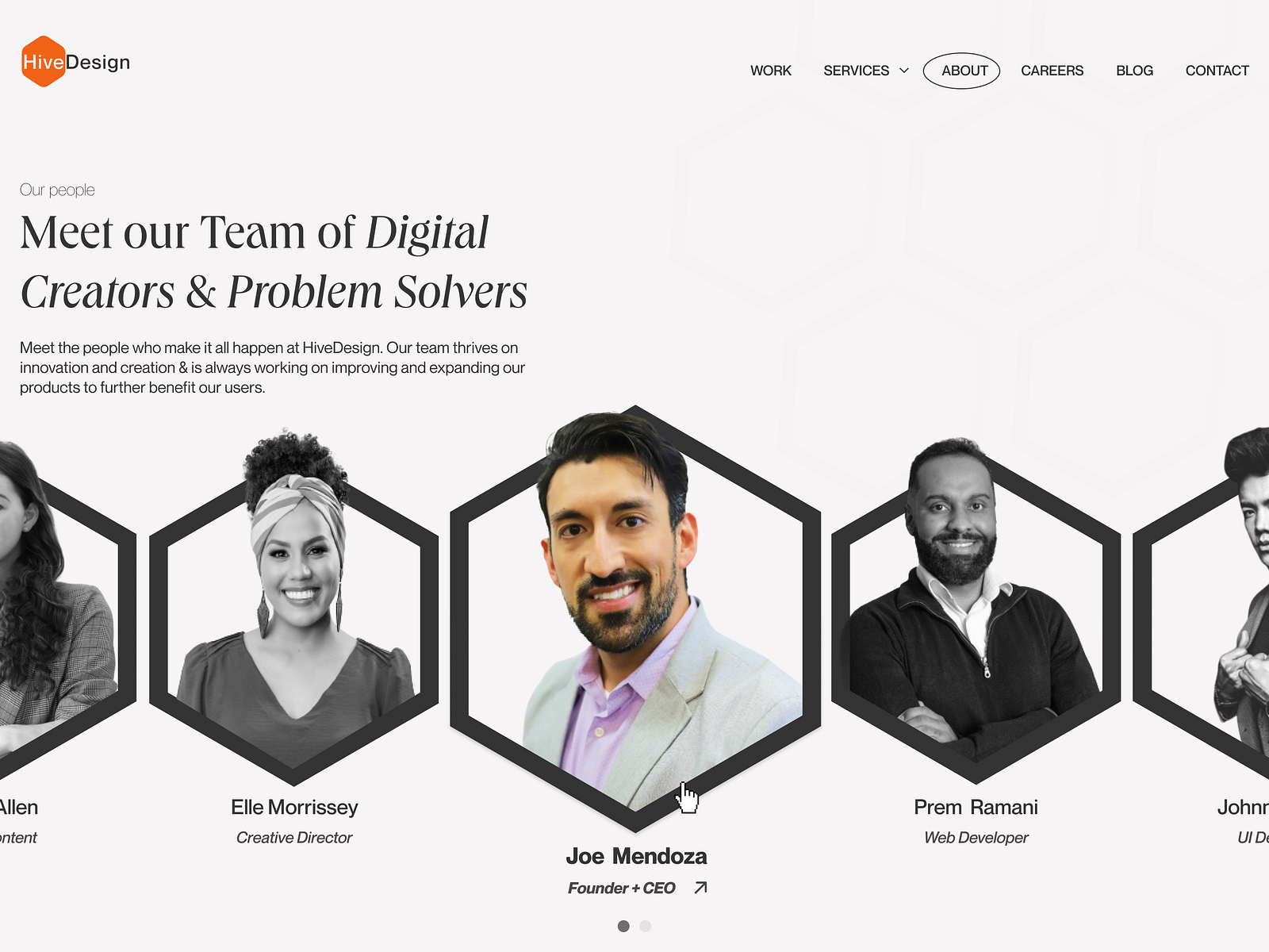 Team members page by Paul Harvey on Dribbble