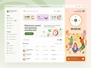 Time Tracker Dashboard with Illustration by Budiarti R. for Orely on ...