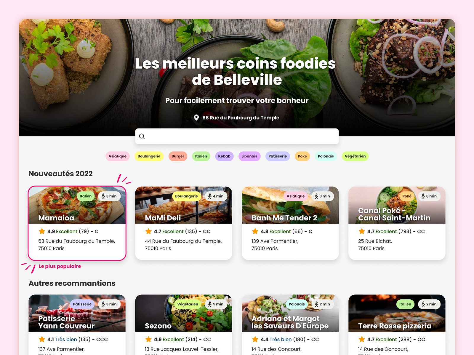 Restaurant Research Platform by Laura Camard on Dribbble
