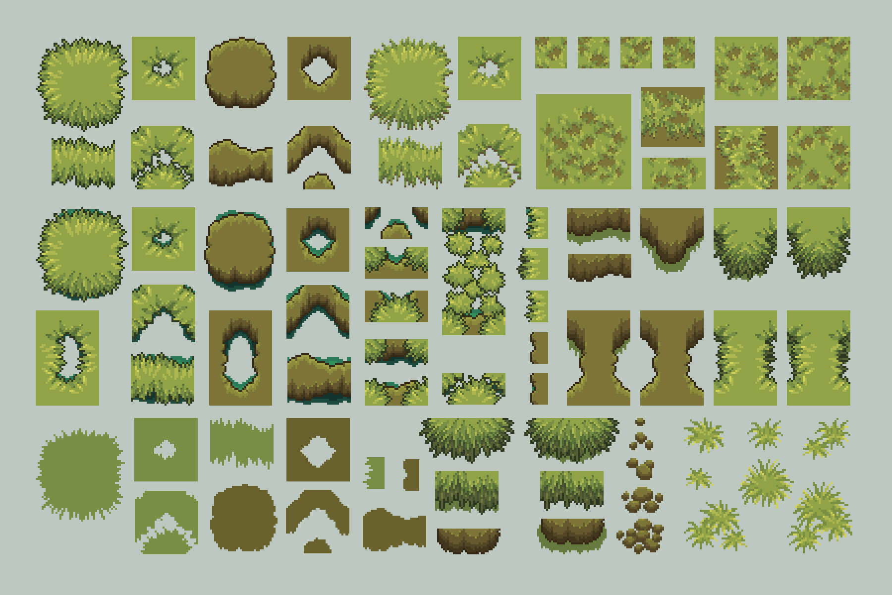 Swamp Top-Down Tileset Pixel Art by 2D Game Assets on Dribbble