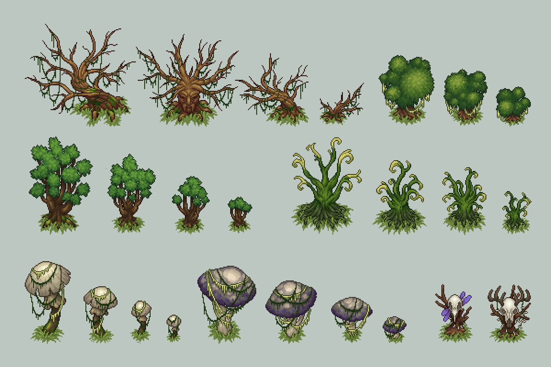 Swamp Top-Down Tileset Pixel Art by 2D Game Assets on Dribbble