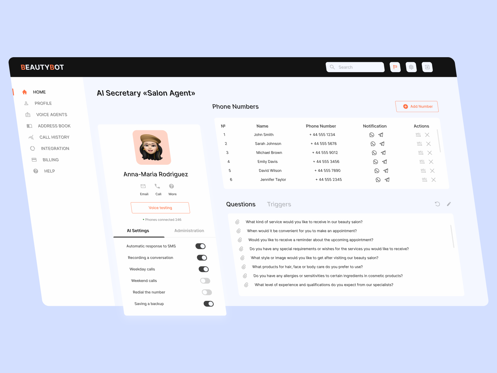 Intelligent Answering Dashboard by Aa A on Dribbble