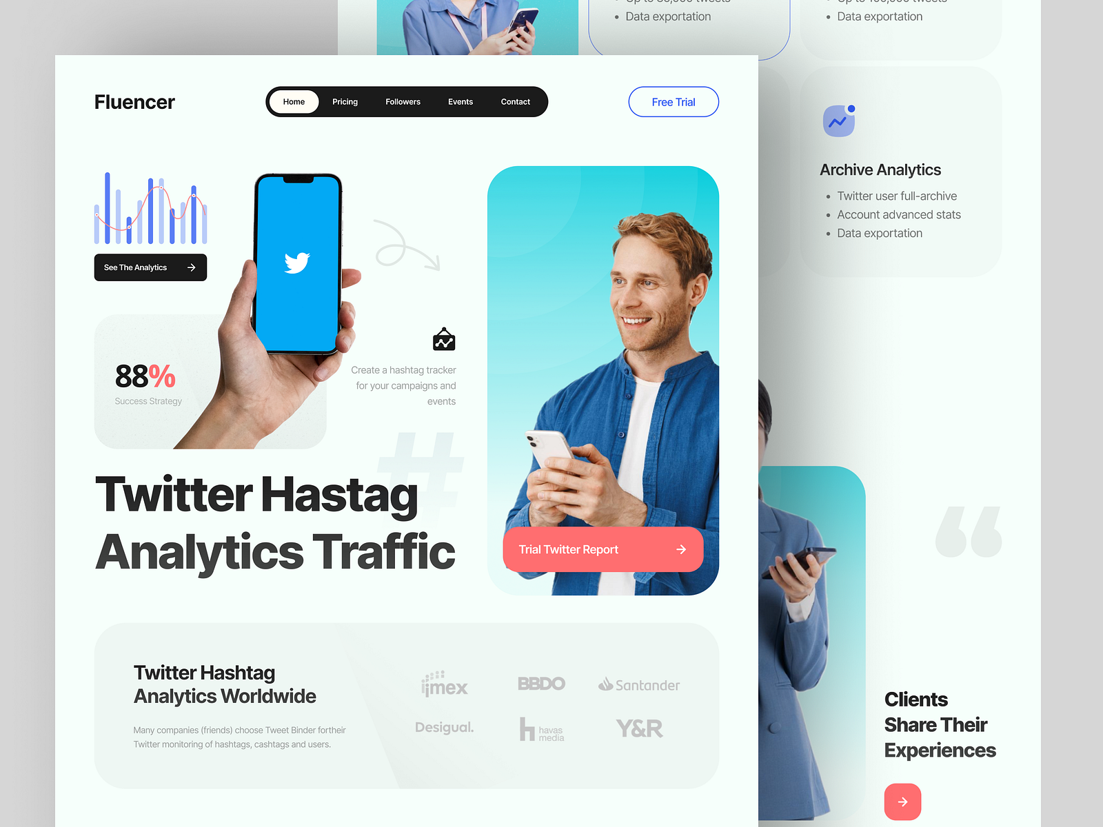 Twitter Analytics Tools Landing Page by Iman for Awe Design Studio on ...