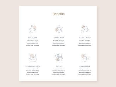 Benefits section by Gyarfas Csilla - Julia on Dribbble
