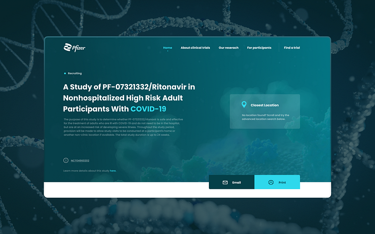 Pfizer redesign by Olena Klym on Dribbble