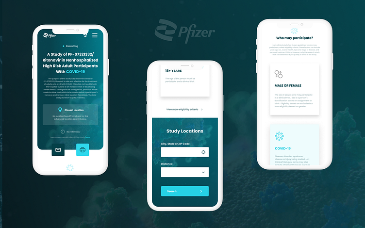 Pfizer redesign by Olena Klym on Dribbble