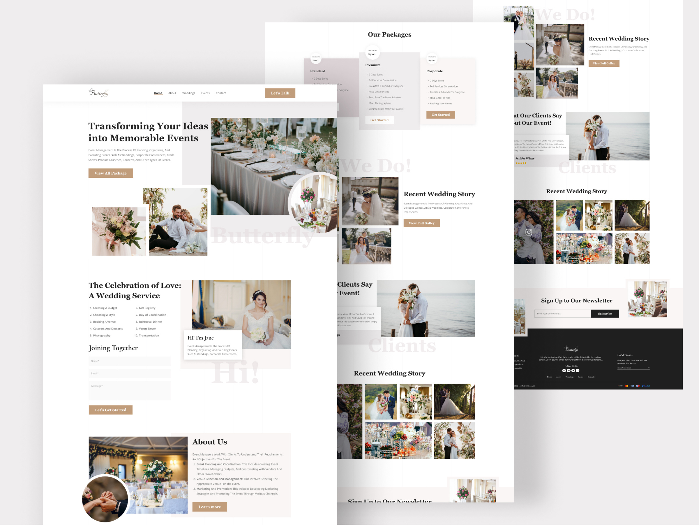Event Planner Web Concept: Butterfly by Marufa Akter Riya for Digitech ...