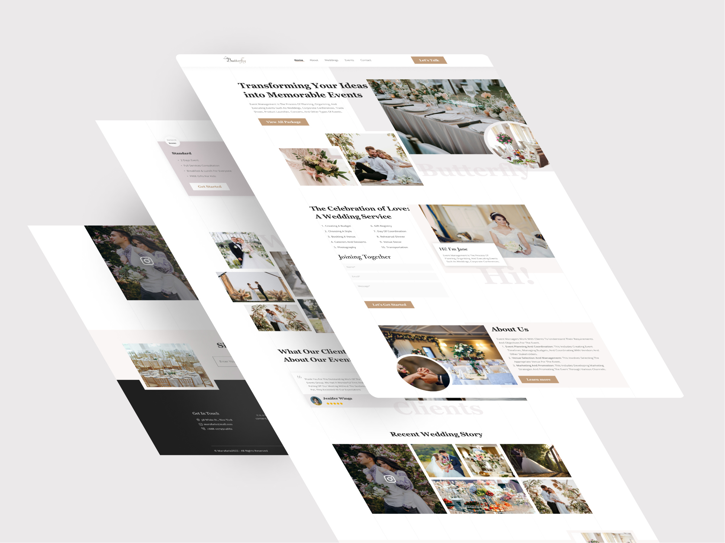 Event Planner Web Concept: Butterfly by Marufa Akter Riya for Digitech ...