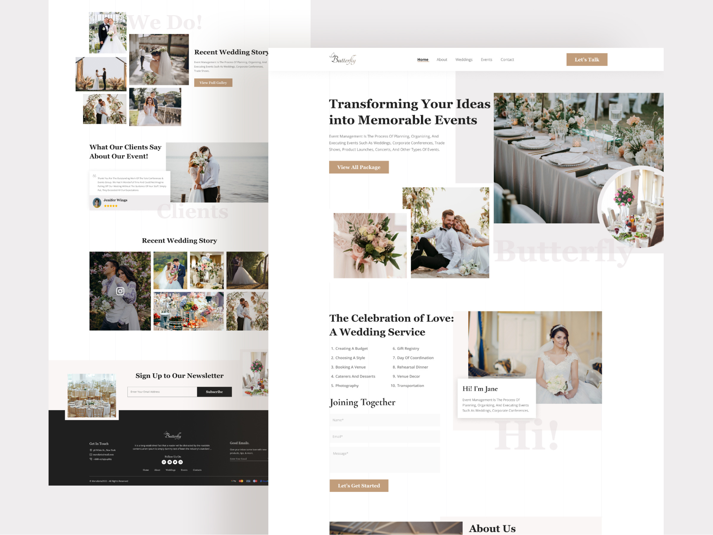 Event Planner Web Concept: Butterfly by Marufa Akter Riya for Digitech ...
