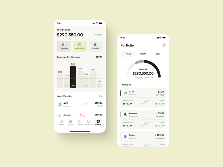 Monetize | Mobile app by Nourhan Masoud on Dribbble