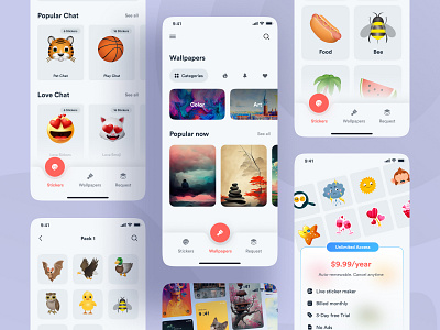 My Screen - Sticker & Wallpaper Mobile App by Joy Saha on Dribbble