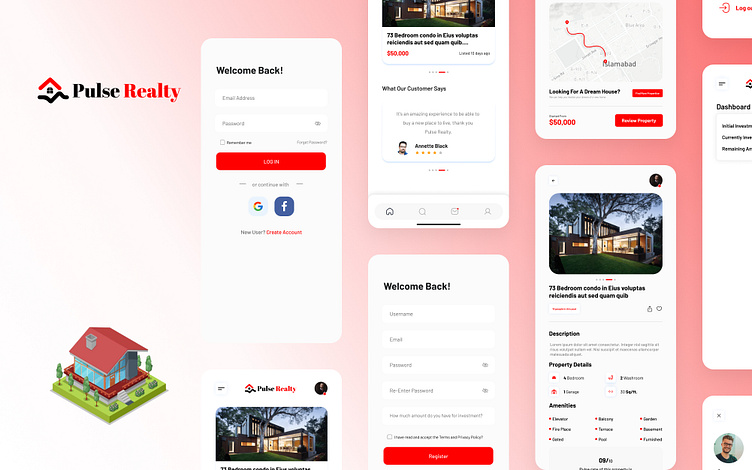 Pulse realty | Property Mobile App UI Design | Buy property Now by Hasham ali on Dribbble