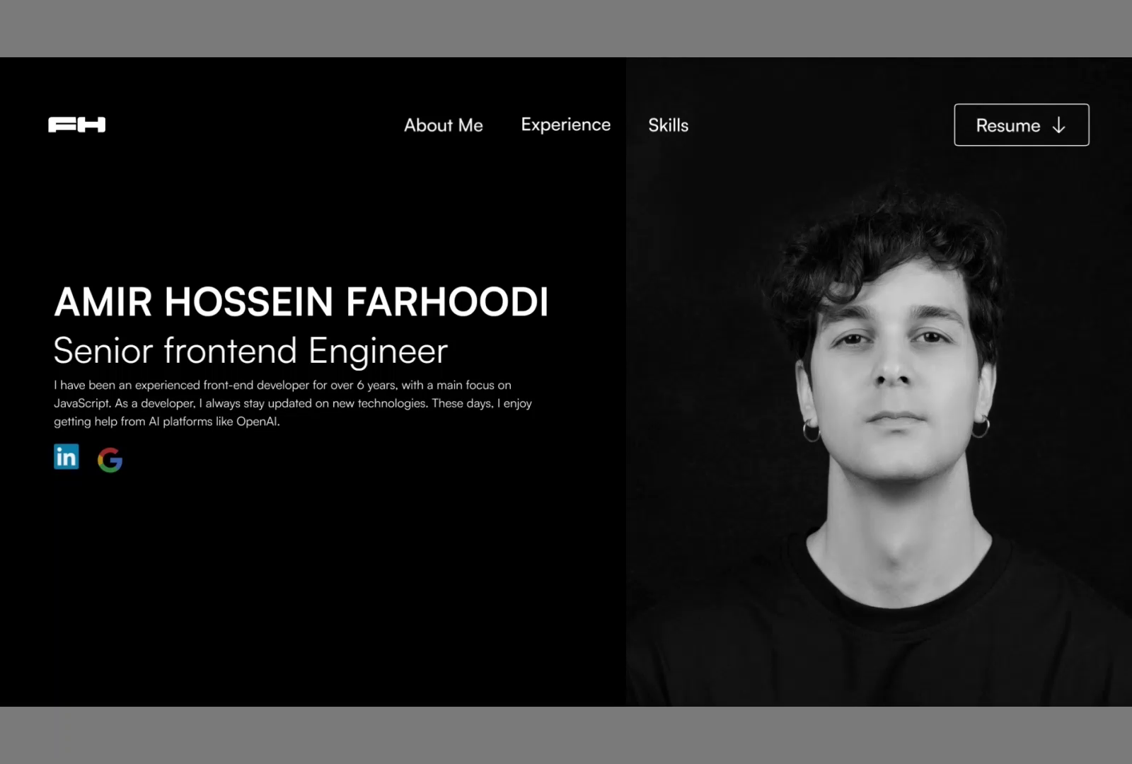 Frontend Developer Portfolio Concept by Mostafa Arefi on Dribbble