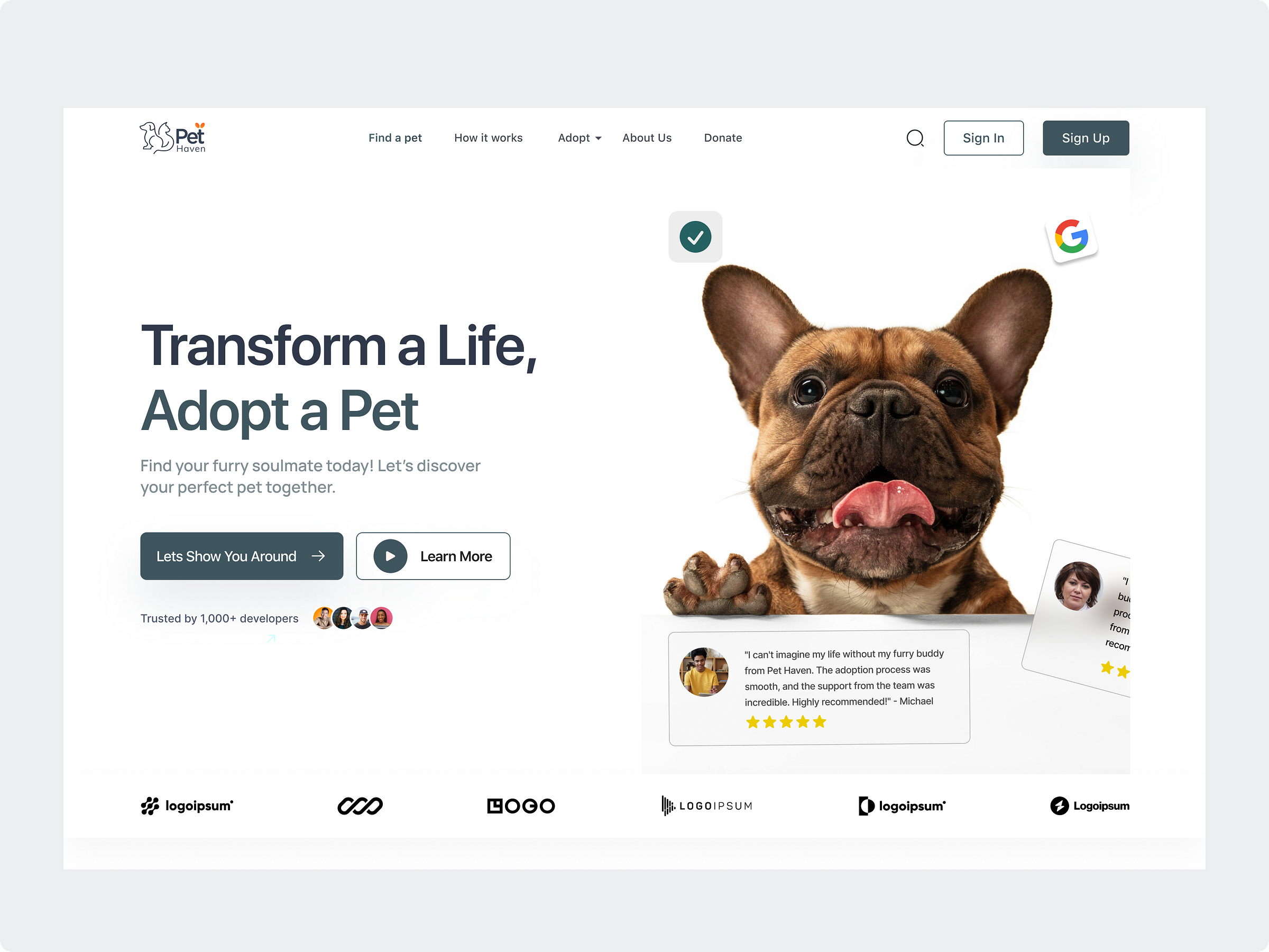 Website Design: Landing page, Pet Adoption by Tobs Design on Dribbble