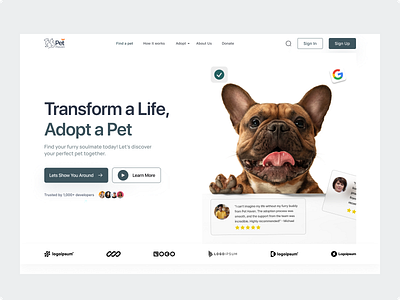 Website Design: Landing page, Pet Adoption by Tobs Design on Dribbble
