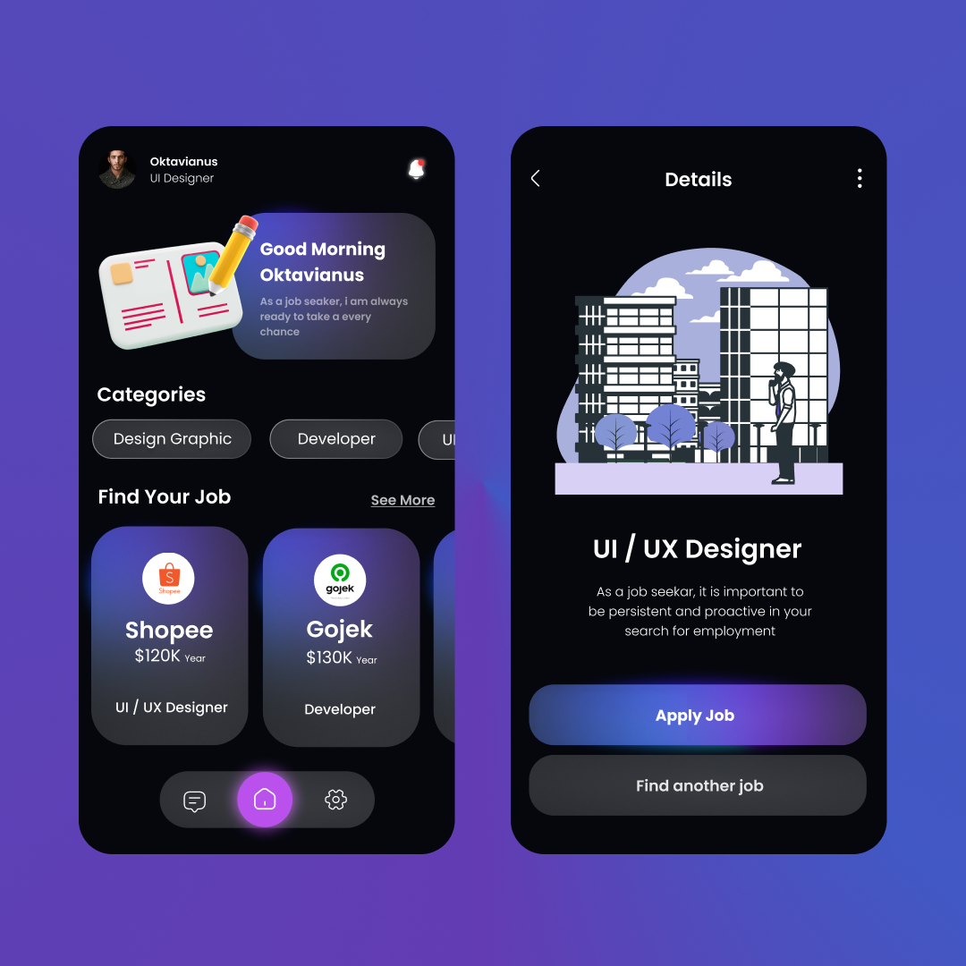 Freelance Apps by Oktavianus on Dribbble