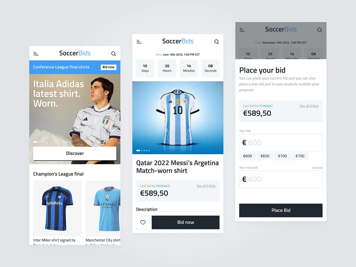 Soccer UI designs, themes, templates and downloadable graphic elements ...