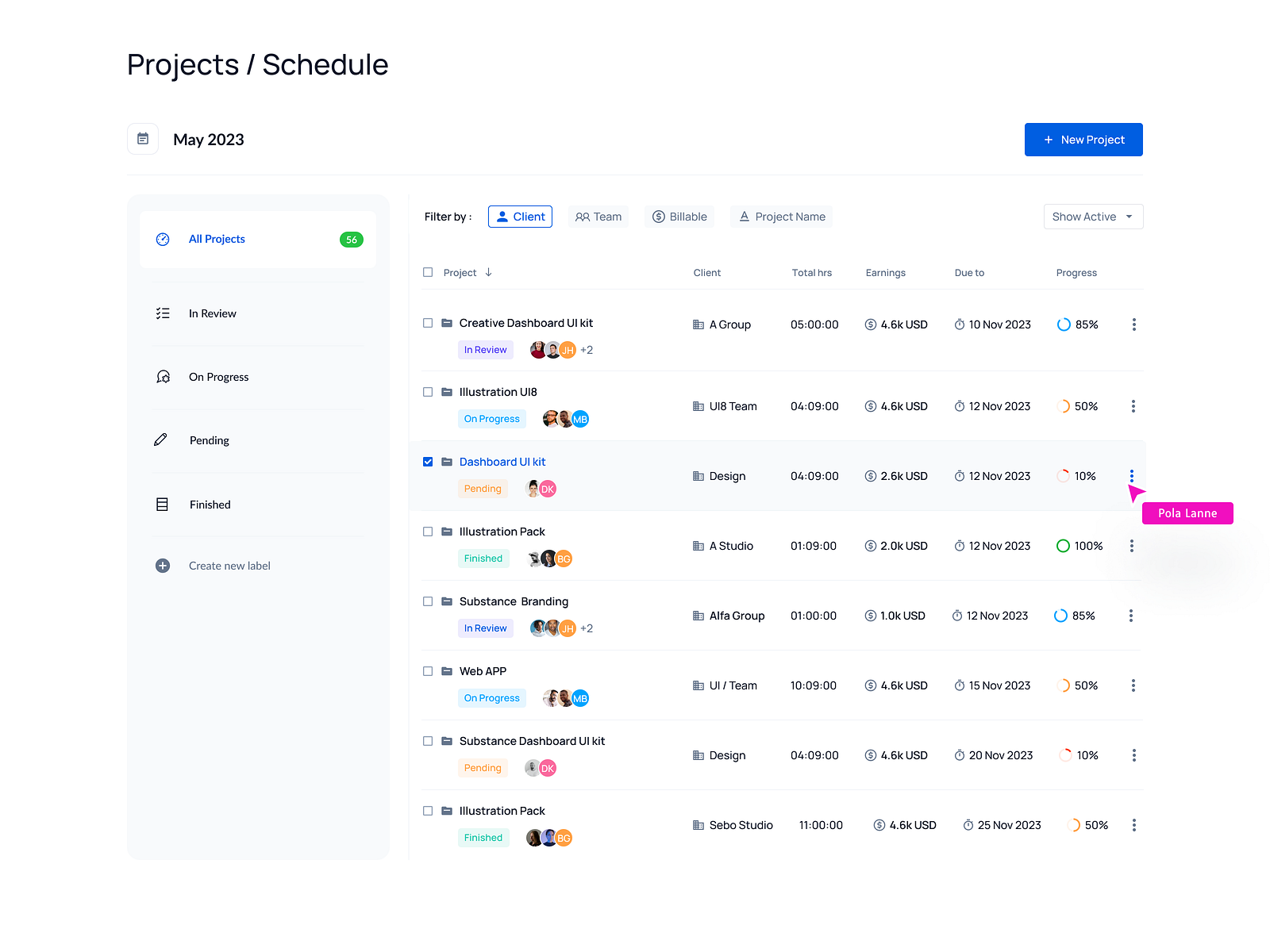 Projects schedule | UX by Valeria SAViNA on Dribbble
