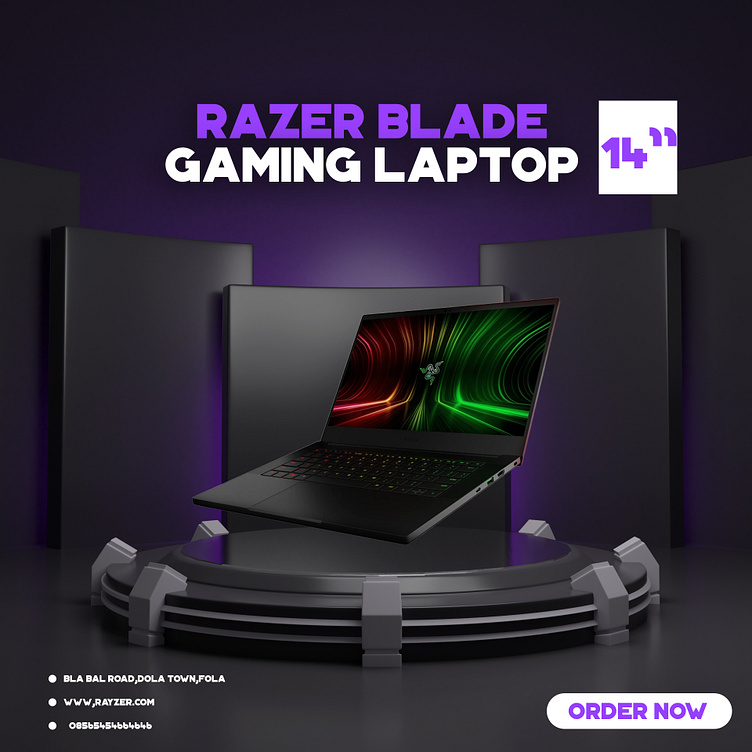 Razer gaming laptop advertisement by Kaung Myat Thu on Dribbble