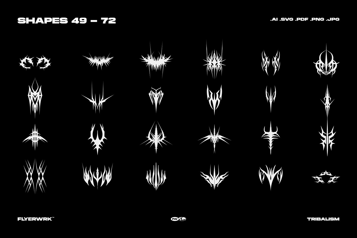 TRIBALISM - Vector Shapes + Chrome renders by FLYERWRK on Dribbble