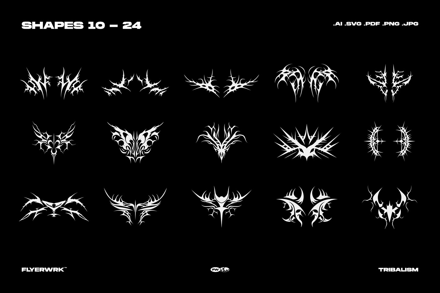 TRIBALISM - Vector Shapes + Chrome renders by FLYERWRK on Dribbble