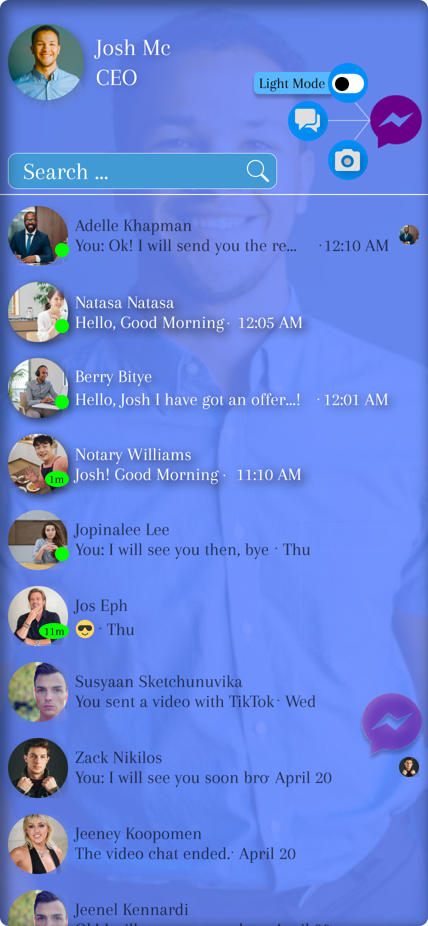 Re-design Facebook Messenger App by Sazzad A on Dribbble