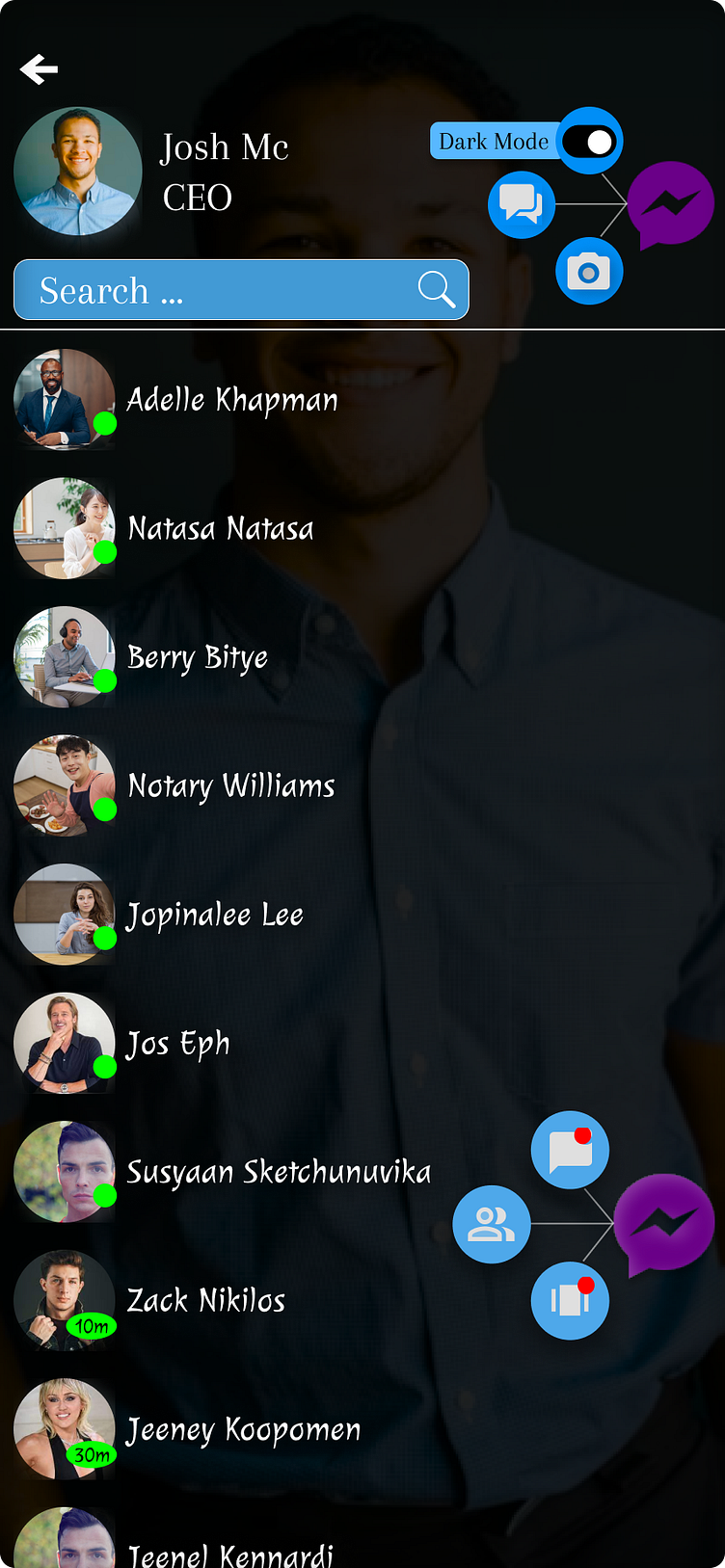 Re-design Facebook Messenger App by Sazzad A on Dribbble